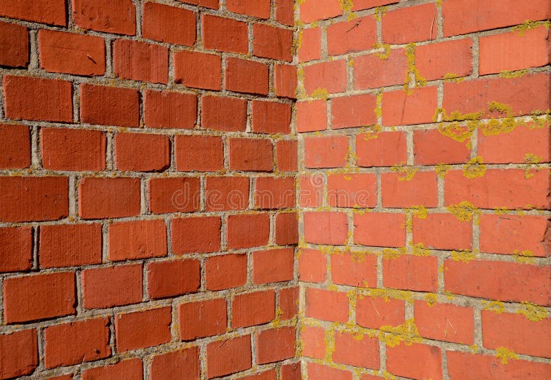 Red Old Wall Corner Background Stock Photo - Image of structure, urban ...