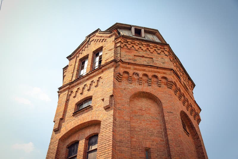 Water Tower from Bricks at Old European City Stock Image - Image of ...