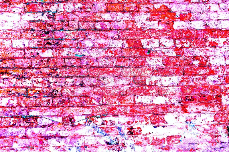 Red Old Worn Brick Wall Texture Background. Vintage Effect Stock Photo ...