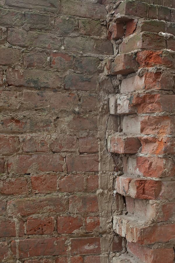 Red Old Worn Brick Wall Texture Background. Vintage Effect Stock Photo ...
