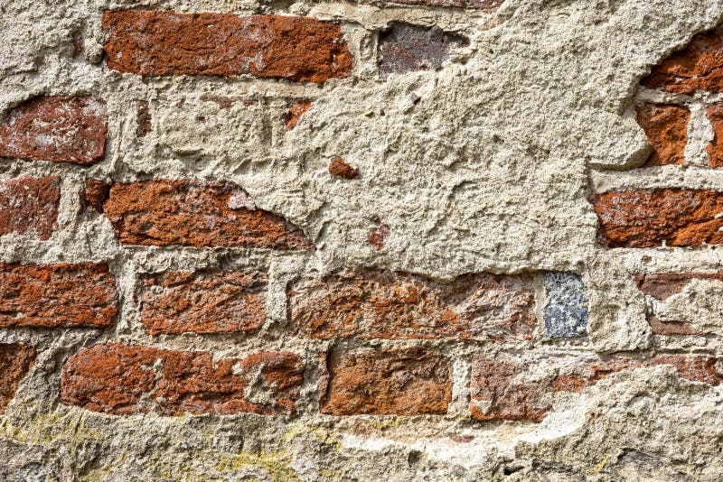 Red Old Worn Brick Wall Texture Background. Vintage Effect. Stock Image ...