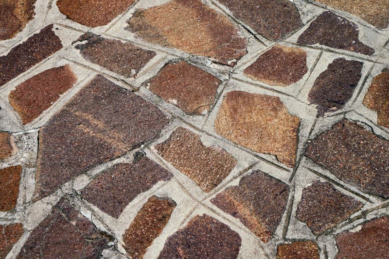 Red Old Worn Stone Texture Background. Stone Road Stock Photo - Image ...