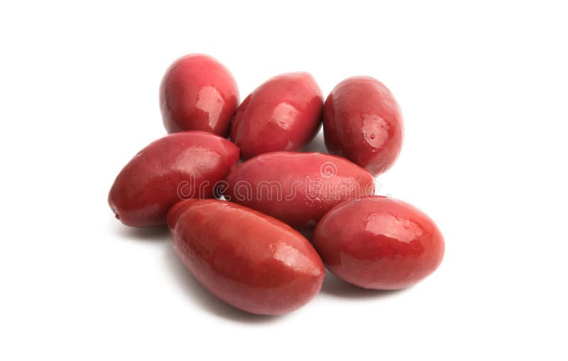 Red olives isolated stock photo. Image of black, healthy - 167490066