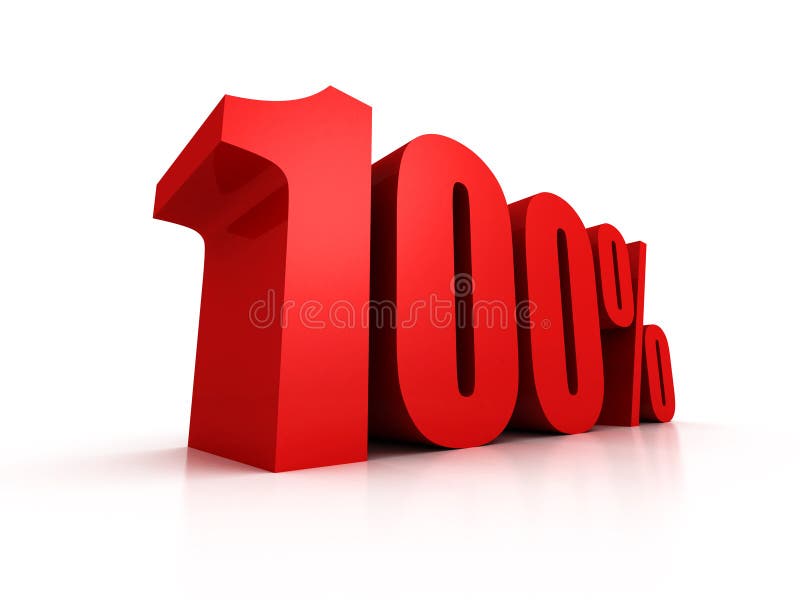 Hundred Percent 100 Red Symbol with Target and Arrow Stock Illustration ...