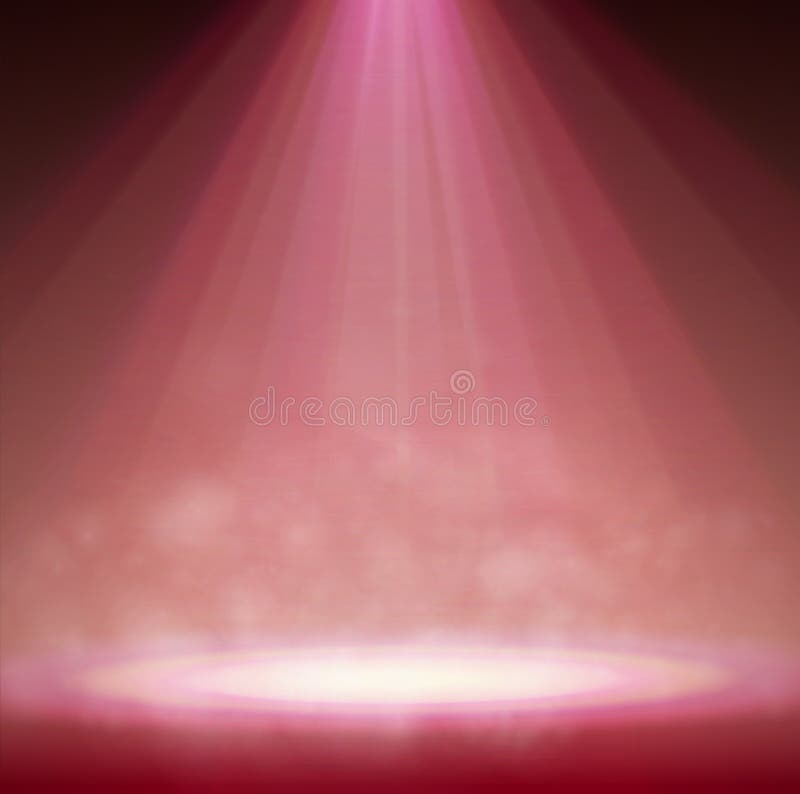 Red One Spotlight on Stage with Smoke and Light Stock Illustration ...