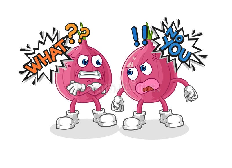 Red Onion Arguing Each Other Cartoon Vector Stock Vector - Illustration ...