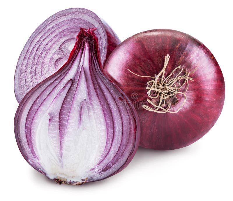 Red Onion Bulb and Cross Sections of Onion. File Contains Clipping Path ...