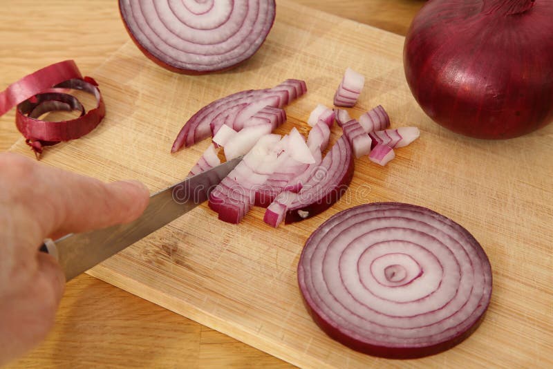 Red Onion Cut on a Cutting Board Stock Image - Image of fresh, allium ...