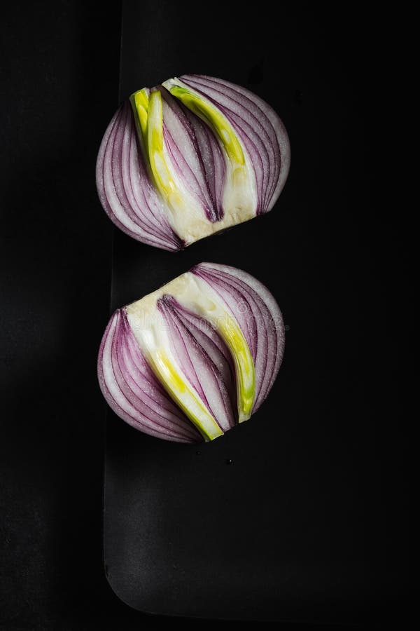 Red onion cut in half stock image. Image of healthy - 292943165