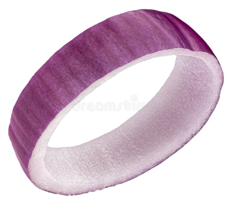Red Onion Ring Isolated on White Background, Full Depth of Field Stock ...