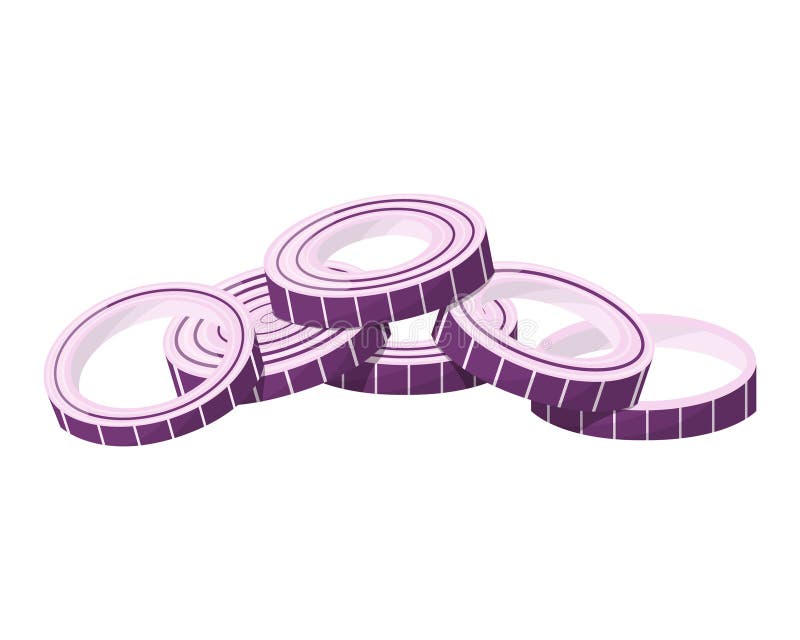 Red Onion Rings. Isolated Vector Illustration on a White Background ...