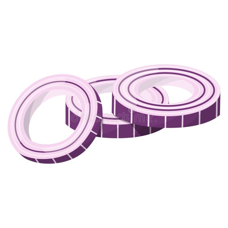 Red Onion Rings. Isolated Vector Illustration on a White Background ...