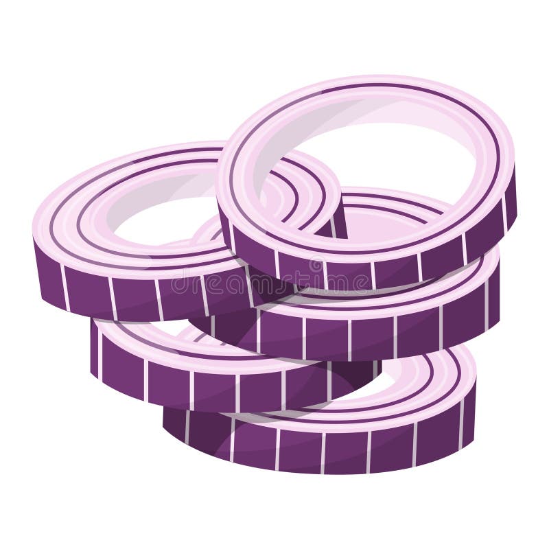 Red Onion Rings. Isolated Vector Illustration on a White Background ...