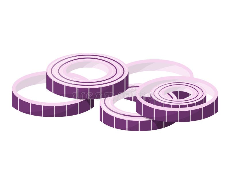 Red Onion Rings. Isolated Vector Illustration on a White Background ...
