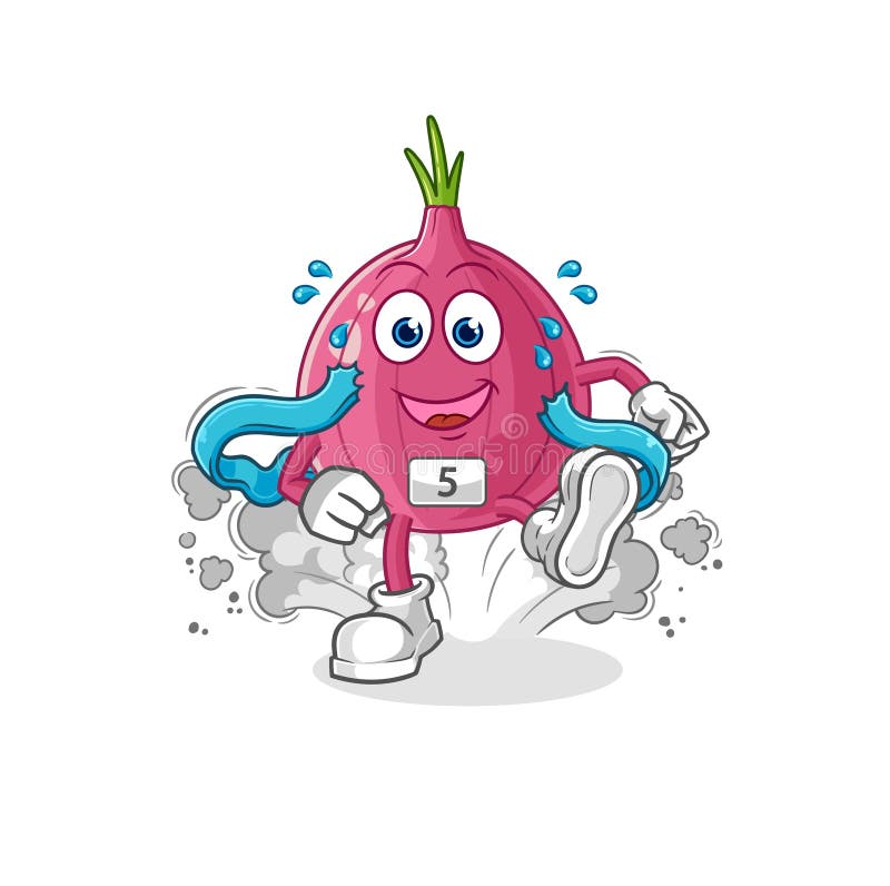 Red Onion Runner Character. Cartoon Mascot Vector Stock Vector ...