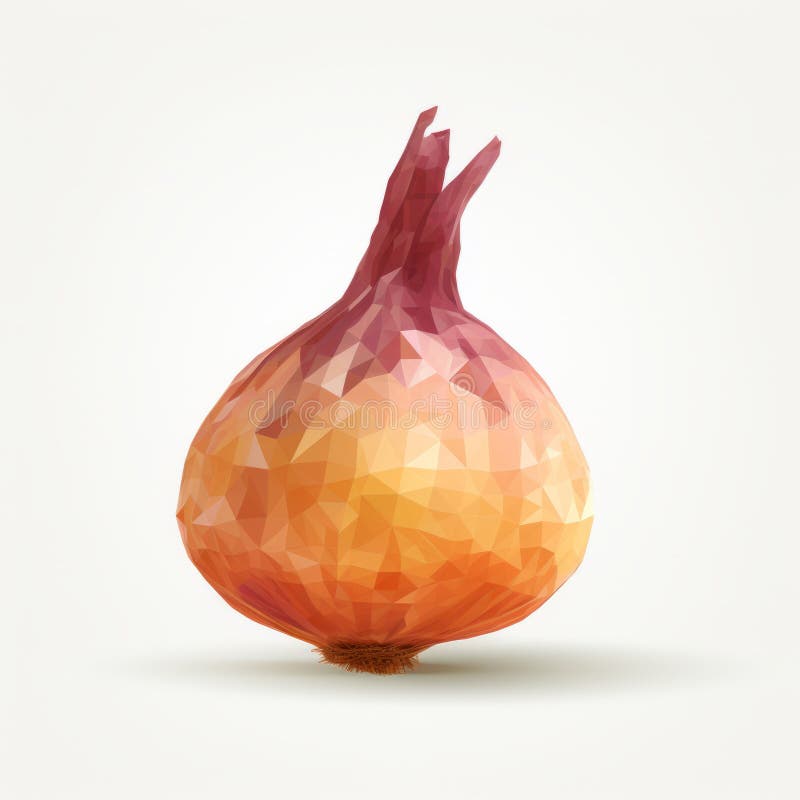 Onion Polygonal Illustration on White Background Stock Illustration ...