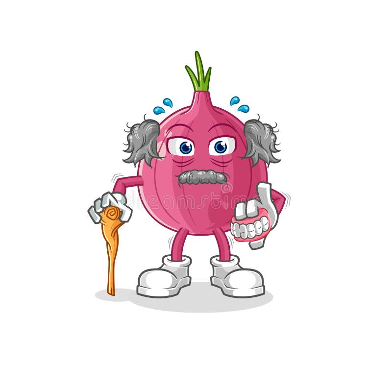 Red Onion White Haired Old Man. Character Vector Stock Vector ...