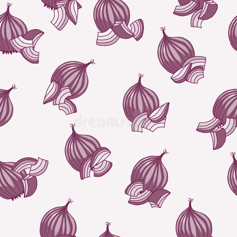 Red Onions and Chunks Scattered on a Pale Onion Red Background Creating ...