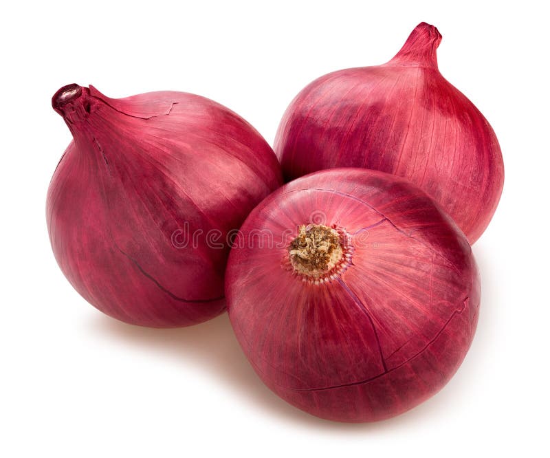 Red Onion with Cut in Half Isolated on White Background. Stock Image ...
