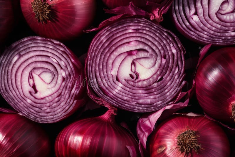 Red Onions Pattern. Generate Ai Stock Illustration - Illustration of ...