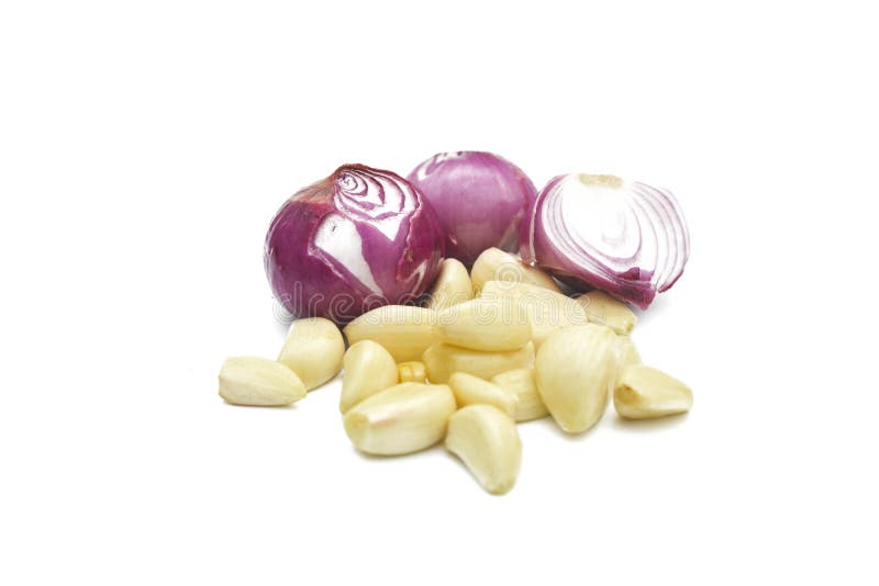 Red Onions, White Onions Peel and a Cut of Red Onion from Front View ...