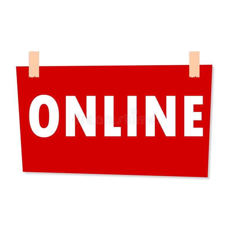 Red Online Sign - Illustration on White Background Stock Vector ...