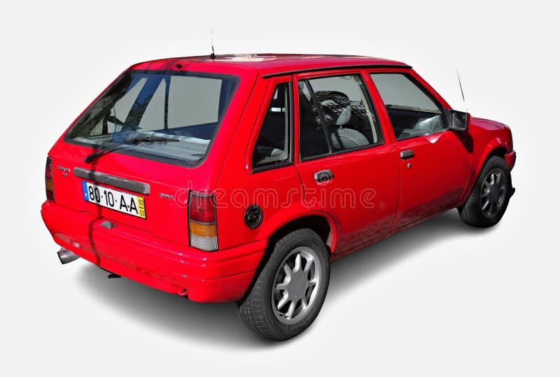 Red Opel Corsa Swing Parked Showing Rear and Side View Editorial Stock ...