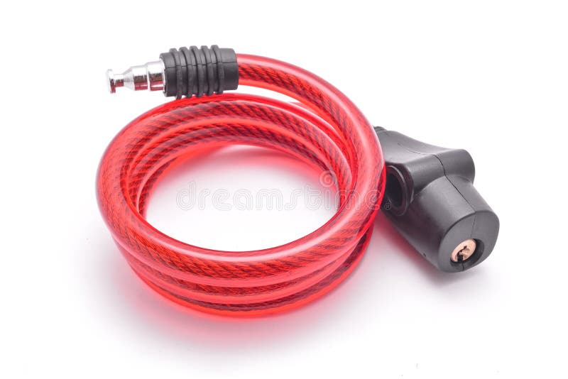 Red open bicycle lock stock image. Image of bike, protection - 150266761