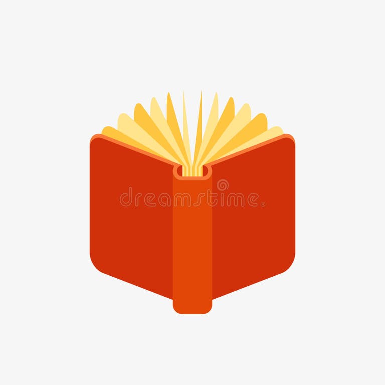 Red open book icon stock vector. Illustration of literature - 101202395