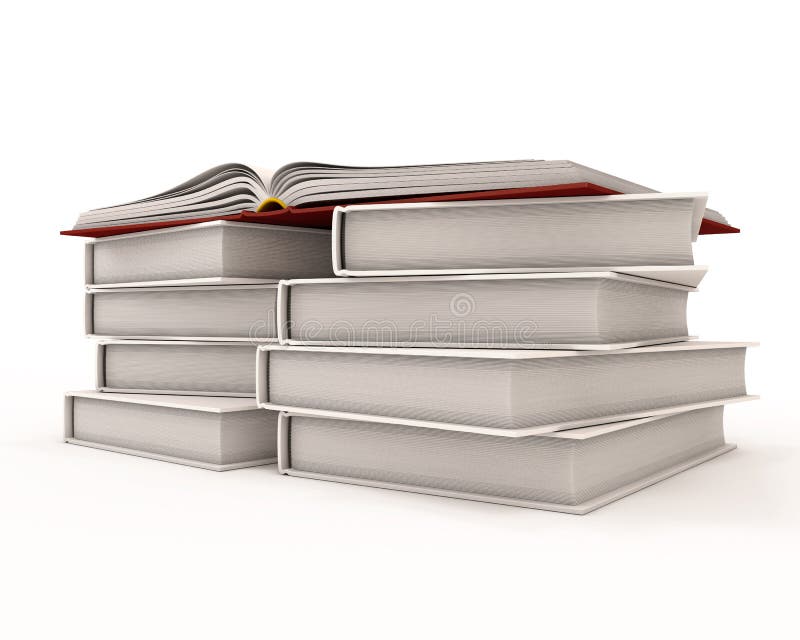 Open Book Isolated on White Background. Top View. 3d. Stock ...