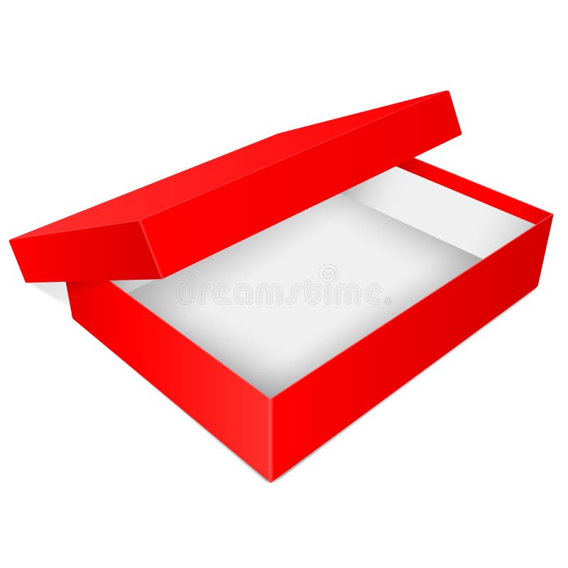 Red open box. Empty carton stock vector. Illustration of gift - 166461286
