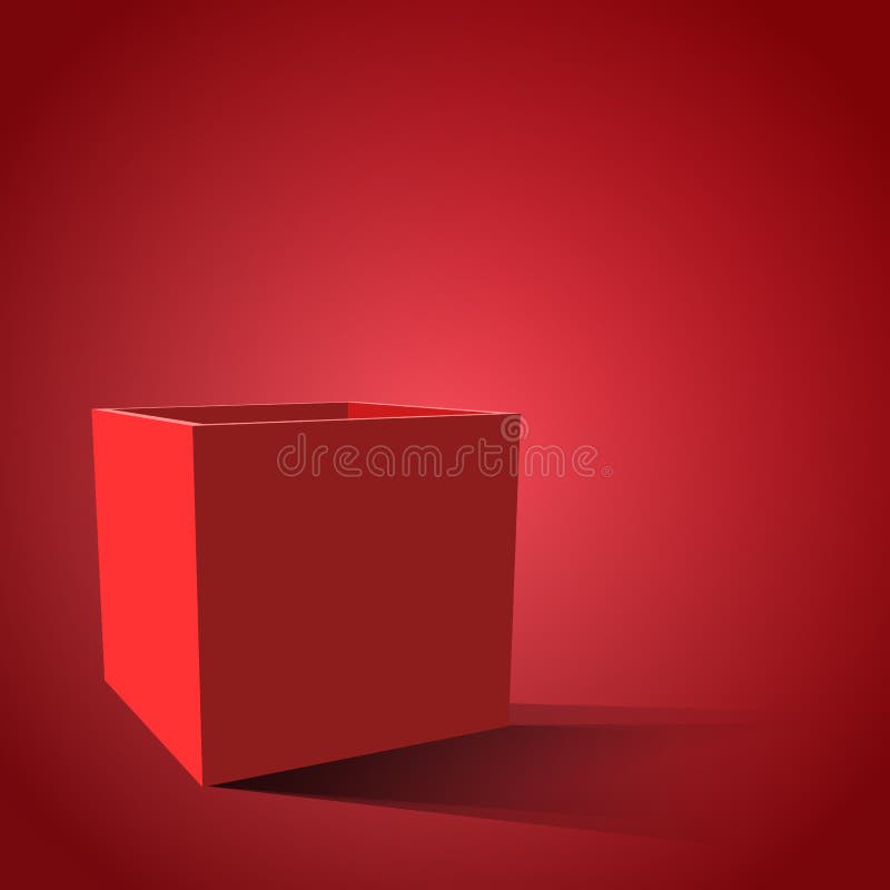 Red Open Box with Realistic Shadows. Illustration Eps 10 Stock Vector ...