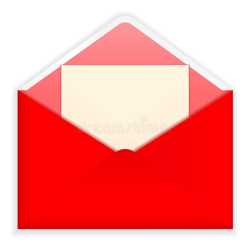 Red Open Envelope with Letter Inside Stock Vector - Illustration of ...