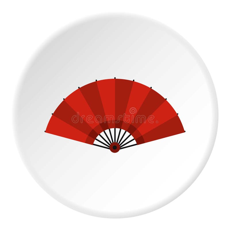 Red Open Hand Fan Icon, Flat Style Stock Vector - Illustration of ...