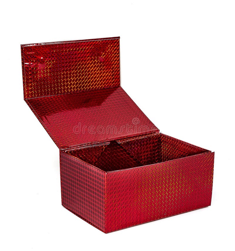 Red Open Holographic Gift Box Stock Image - Image of package, open ...
