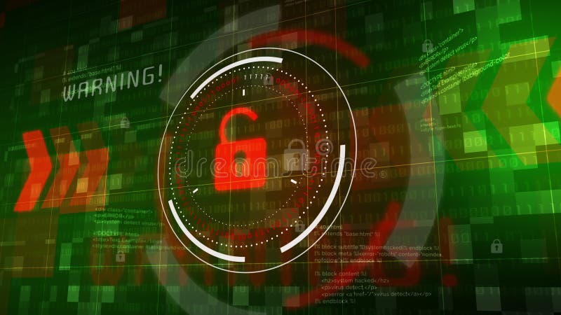 Digital Data Network Binary Code. Movement of Numbers and Glowing Particles on a Dark Green ...