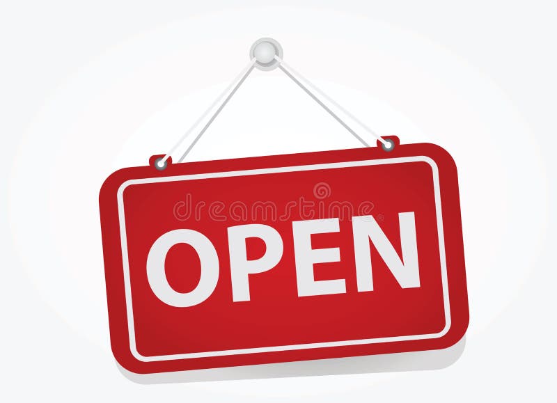 Red open sign stock vector. Illustration of customer - 91678742
