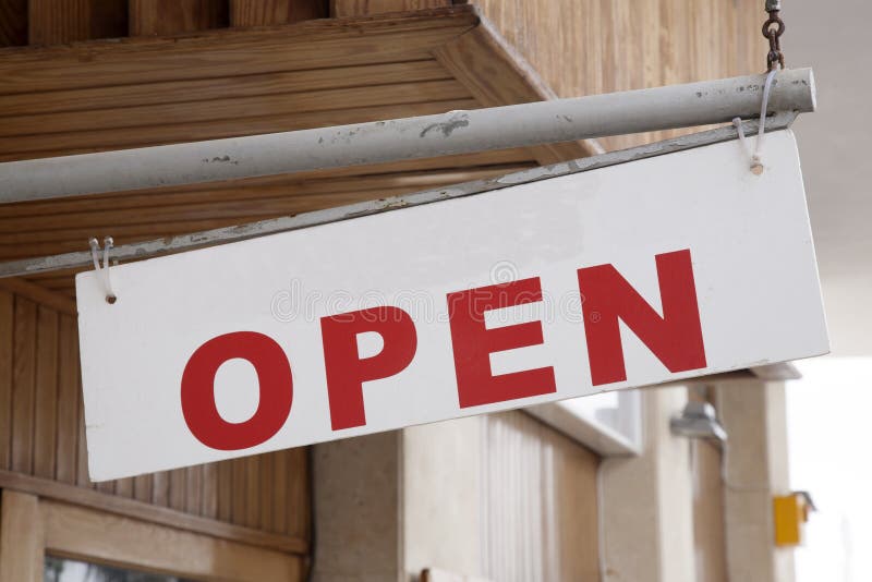 Red Open Sign stock photo. Image of open, store, facade - 54676818