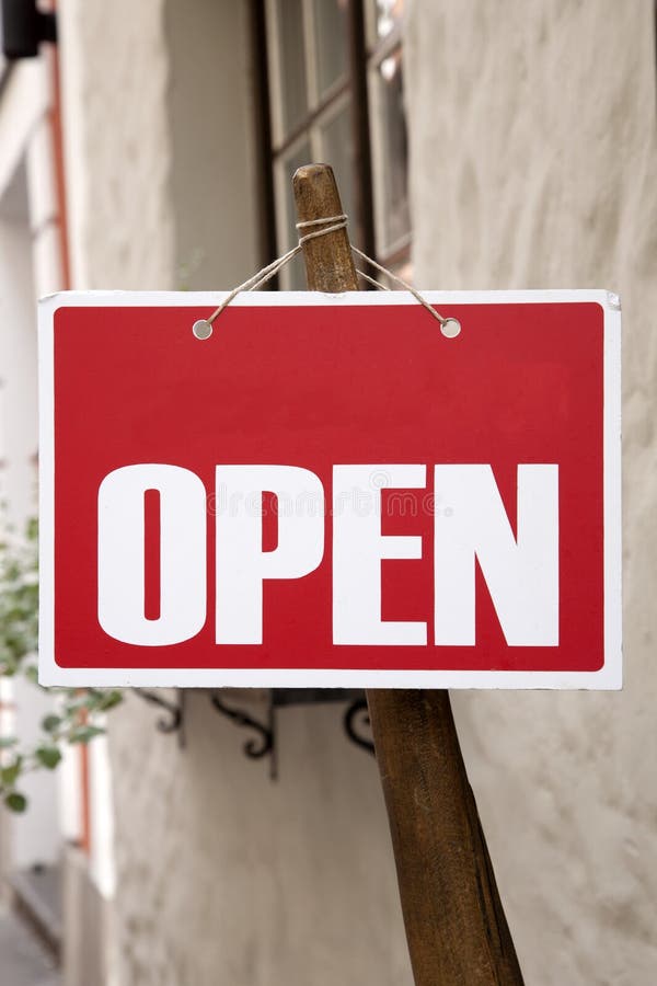 Red Open Sign stock image. Image of frame, facade, store - 50089429