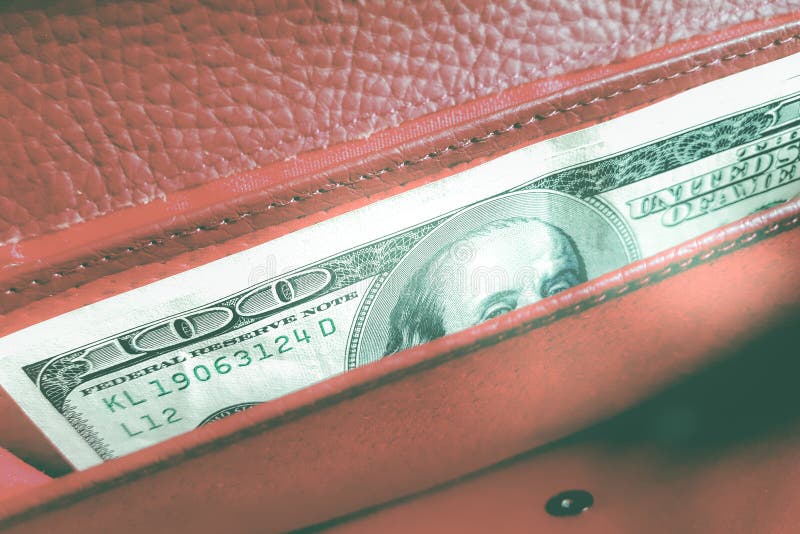 Wallet and hundreds stock image. Image of business, isolated - 7612783