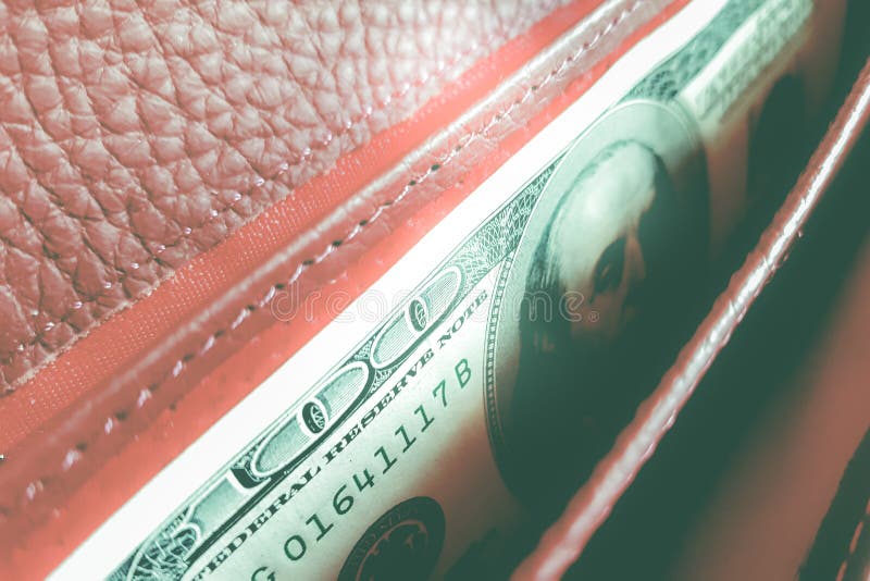 Wallet and hundreds stock image. Image of business, isolated - 7612783