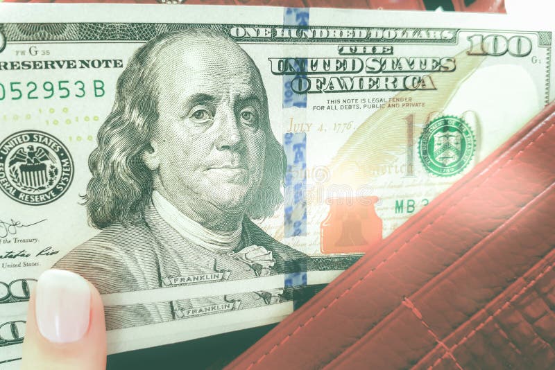 Wallet and hundreds stock image. Image of business, isolated - 7612783