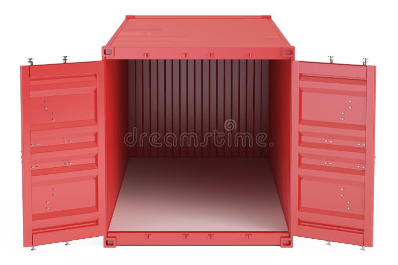 Empty Cargo Container Ship with Front View. Freight Transportation ...
