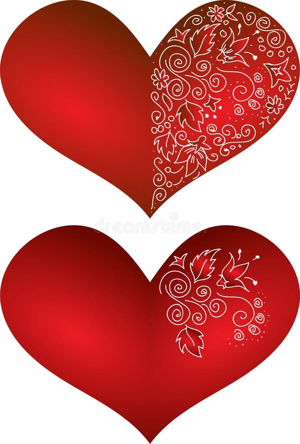 Red openwork heart stock vector. Illustration of leaves - 55112903
