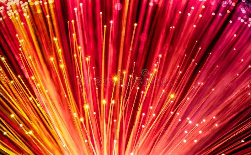 Red Optical Fiber Network Cable Stock Photo - Image of global, internet ...
