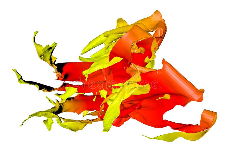 Red Orange Abstract Figure. Low-poly. 3D Rendering Stock Illustration ...