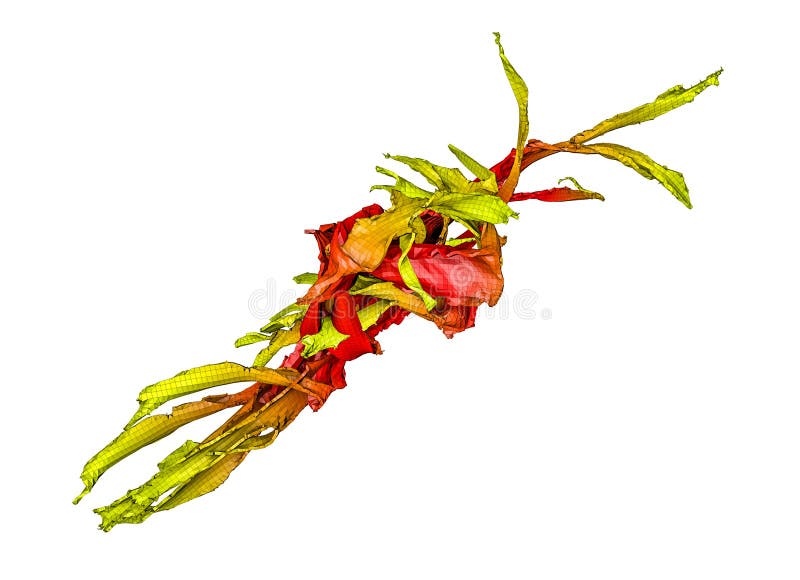 Red Orange Abstract Figure. Low-poly. 3D Rendering Stock Illustration ...