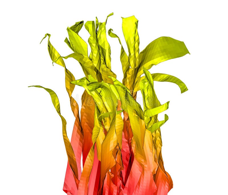 Red Orange Abstract Figure. Low-poly. 3D Rendering Stock Illustration ...