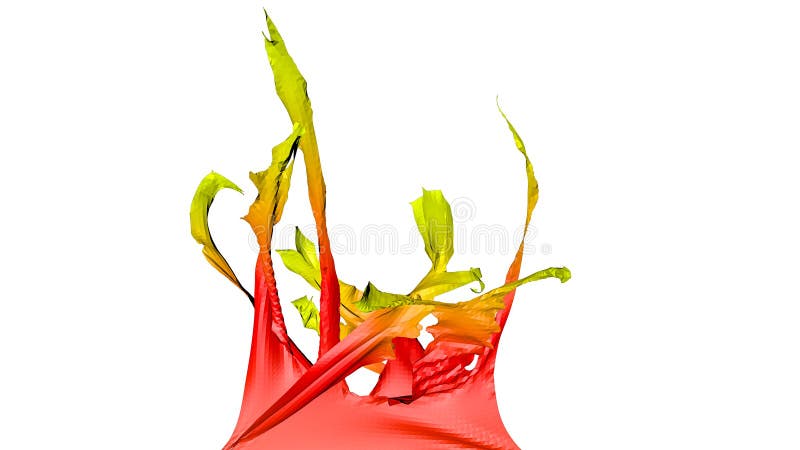 Red Orange Abstract Figure. Low-poly. 3D Rendering Stock Illustration ...