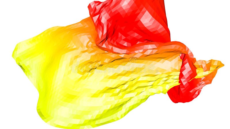 Red Orange Abstract Figure. Low-poly. 3D Rendering Stock Illustration ...